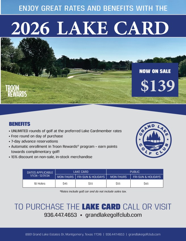 2026 Lake Card - Grand Lake Golf Club